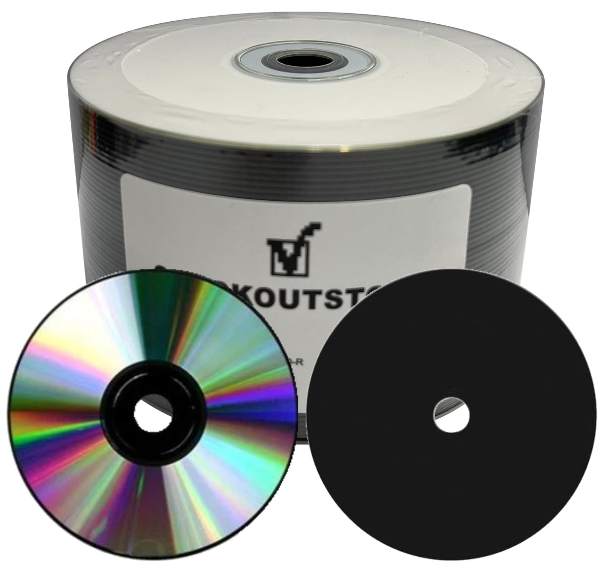 CheckOutStore 52x Black Bottom CD-R 80min 700MB Shiny Silver (Shrink W ...