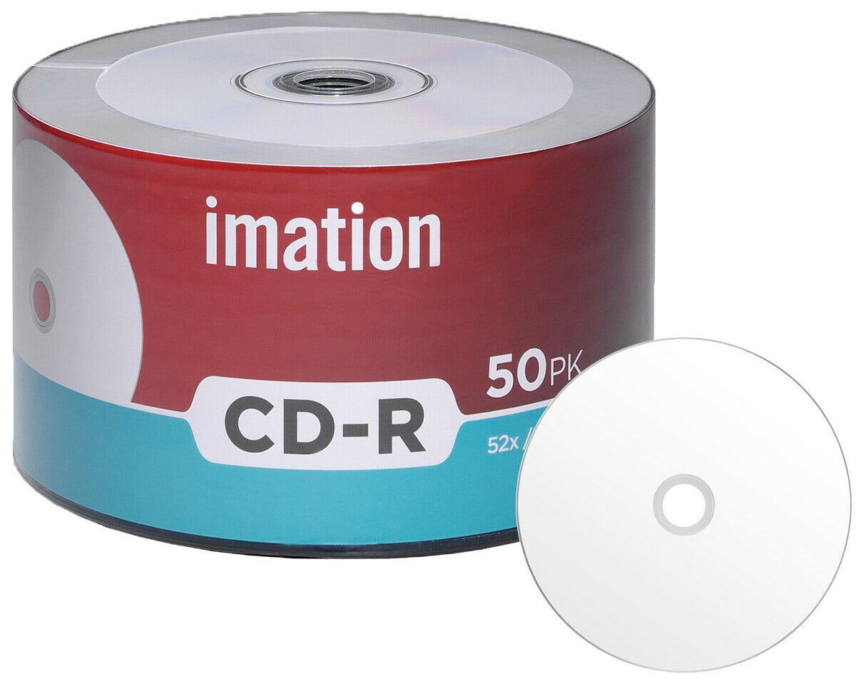 Imation 52x CD-R 80min 700MB White Inkjet Hub [Discontinued] – CheckOutStore.com