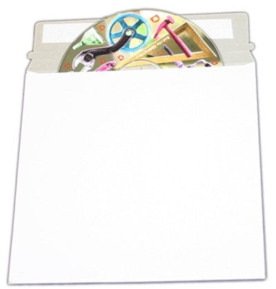 CD/DVD White Self Seal Mailers Flat Cardboard Mailers with Flap (6 x 6 ...