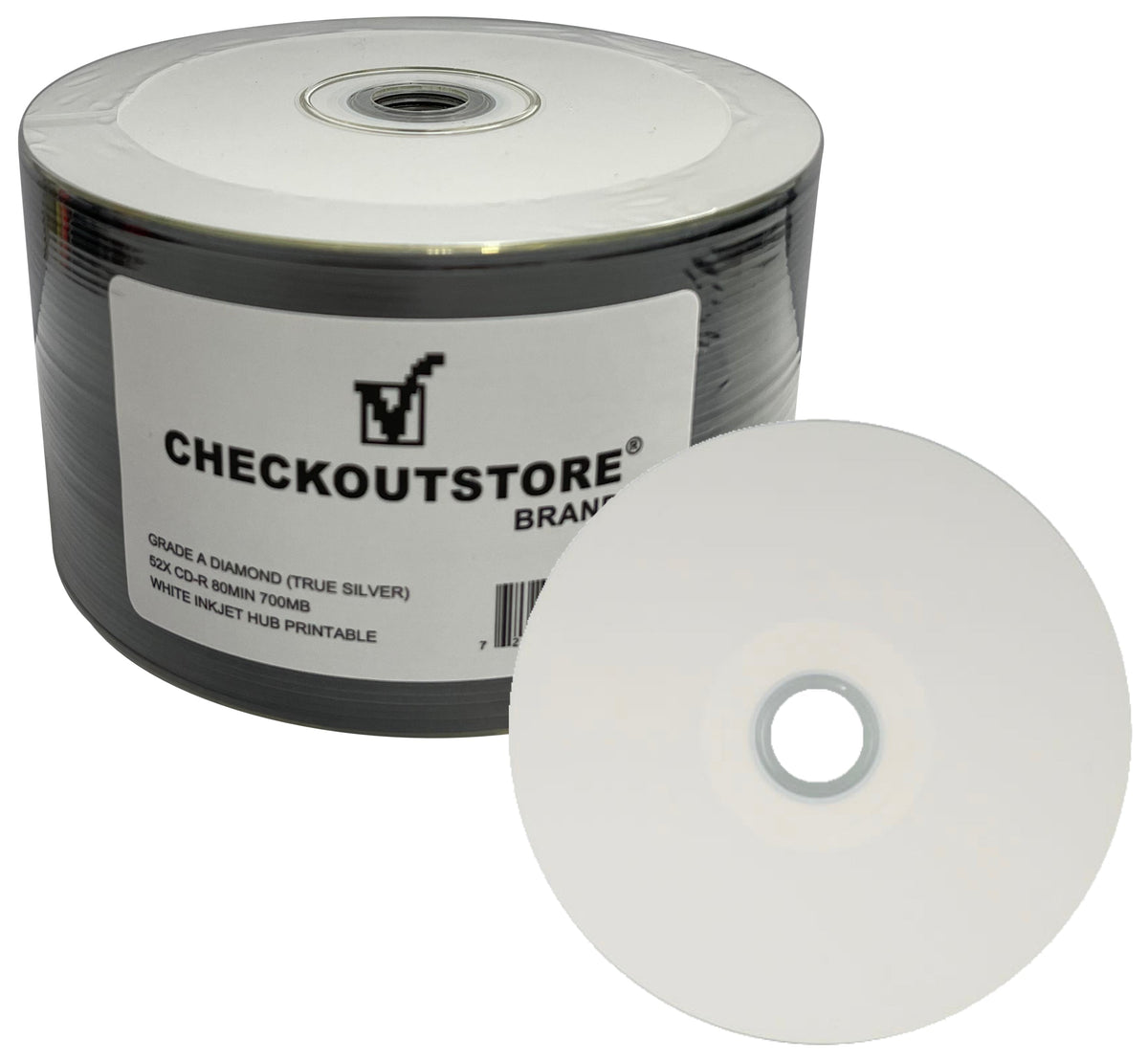 Grade A Diamond (True Silver) 52x CD-R 80min 700MB White Inkjet Hub Pr ...