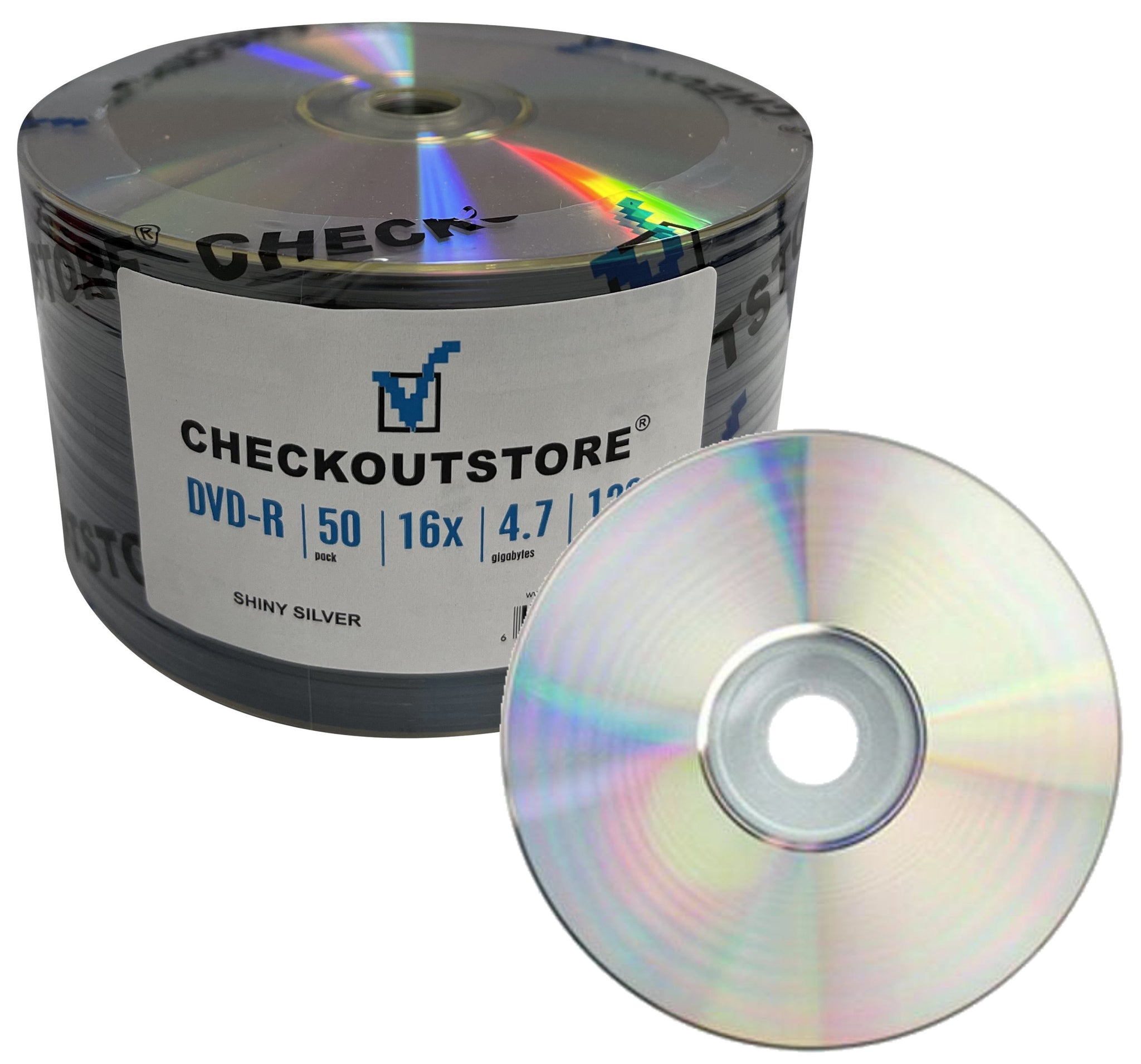 Grade A 16X DVD-R 4.7GB Shiny Silver (Shrink Wrap) – CheckOutStore.com