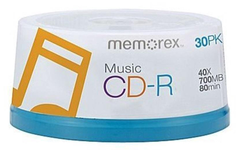 Memorex 40X Digital Audio Music CD-R 80min 700MB (Logo on Top) [Discon ...