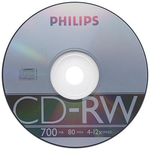 Philips CD-RW 4X-12X 80Min/700MB (Philips Logo on Top) [Discontinued ...