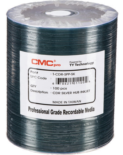 CMC Pro Taiyo Yuden 48X CDR (CD-R) 80min 700MB Silver Inkjet Hub Print ...